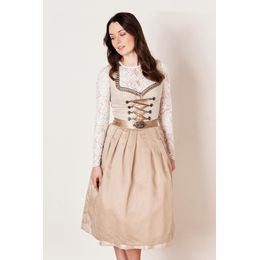 Kr&uuml;ger Dirndl KR&Uuml;GER "Dirndl Ylva (70cm)", Damen, Gr. 40, beige, Kleider Dirndl