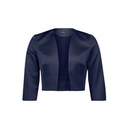 Bolerojacke Vera Mont "Bolero-Jacke mit Kellerfalten", Damen, Gr. 48, blau (night sky), Obermaterial: 96% Polyester PES. 4% Elasthan EL., Jacken Bolerojacke