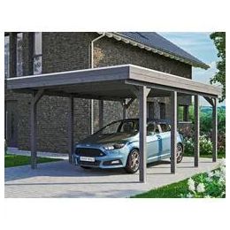 Skan Holz Einzelcarport SKANHOLZ "Friesland", grau (dunkelgrau), B/H/T: 221cm x, Carports