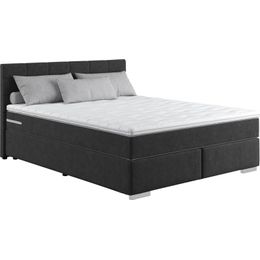 Boxspringbett COTTA "Simba", schwarz, L:209cm, Komplettbetten, Boxspringbett, wahlweise mit oder ohne Matratze und Topper bestellbar