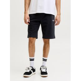Jack & Jones Laufshorts JACK & JONES "JPSTGORDON ARCHIVE SWEAT SHORTS MID SN", Damen, Gr. XXL, N-Gr, schwarz, Web, Obermaterial: 80% Baumwolle, 20% Polyester, unifarben, regular fit, Hosen Laufshorts, mit Kordelzug