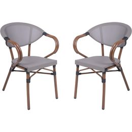 Stapelstuhl Garden Pleasure "TOSKANA", schwarz (braun, grau, schwarz, braun, grau), B:58cm H:82cm T:55cm, Aluminium, Kunststoff, St&uuml;hle, Stapelstuhl, 2er Set