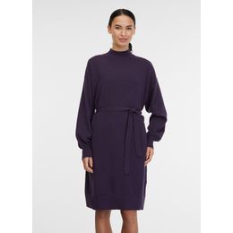 Strickkleid Ragwear "TYLIA", Damen, Gr. XL (42), N-Gr, lila (plum), Feinstrick, Obermaterial: 50% Polyacryl, 28% Polyester, 22% Nylon, unifarben, hoch geschlossener Ausschnitt, Rippstrickb&uuml;ndchen, Kleider Strickkleid