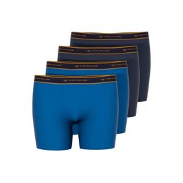 Boxershorts Tom Tailor "Boxershort Long Pants 4 Pack 4er Pack", Herren, Gr. M, blau, Obermaterial: 95% Baumwolle CO. 5% Elasthan EL., Unterhosen Boxershorts