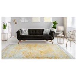 Teppich Padiro "Dolce Vita 325", grau (grau, gold), B:80cm H:10mm L:150cm, Viskose, Teppiche, Teppich, Modern bedrucktes Unikat, Trendige Verwaschung