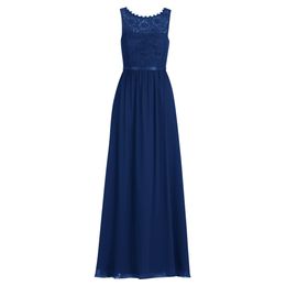 Cocktailkleid Vera Mont "Abendkleid mit Spitze", Damen, Gr. 42, EURO, blau (festival blau), 100% Polyester PES., Kleider Cocktailkleid