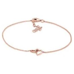 Armband Elli "Herzen Verschlungen Lovely 925 Silber", rosa (rosegold), Armb&auml;nder, Damen, 20cm, ohne Stein, Silber 925 (Sterlingsilber), Armband