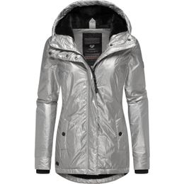 Winterjacke Ragwear "Winterjacke Monadde Bling", Damen, Gr. L, grau (light grau), Obermaterial: 100% Nylon NY. Obermaterial: Futter: 100% Polyester PES. 100% Polyester PES., Jacken Winterjacke