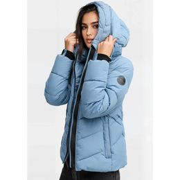 Winterjacke Marikoo "Marikoo Sahnemausii Damen Winter Steppjacke N091", Damen, Gr. L, blau (powder blau), Obermaterial: 100% Polyester PES., Jacken Winterjacke