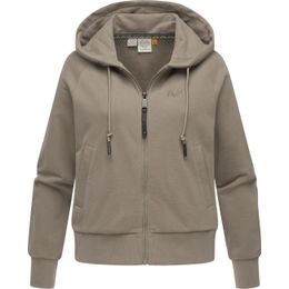 Kapuzensweatjacke Ragwear "Sweatjacke Taila", Damen, Gr. XXL, braun (mocca), Obermaterial: 70% Baumwolle CO. 30% Polyester PES., Sweatjacken Kapuzensweatjacke