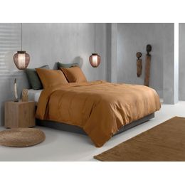 Bettw&auml;sche ZO HOME "Zohome Baumwolle Mako-Satin Bettw&auml;sche Satinado", braun (cognac braun), B/L: 155cm x 220cm, 1 Stk., 1 Stk., Mako-Satin, B/L: 80cm x 80cm, 1 Stk., Mako-Satin, Obermaterial: 100% Baumwolle, Bettw&auml;sche, Bettw&auml;sche, Bettw&auml;sche aus 100% Baumwolle, hochwertige Mako-Satin, ab 135x200 cm.