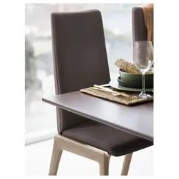 Polsterstuhl stressless "Laurel", braun (chocolate paloma, eiche natur), B:57cm H:105cm T:60cm, Leder PALOMA: PALOMA ist ein durchgef&auml;rbtes Semianilin-M&ouml;belleder mit nat&uuml;rlicher Narbung., St&uuml;hle, Polsterstuhl, High Back, Gr&ouml;&szlig;e L, mit abgerundeten Beinen in Eiche natur