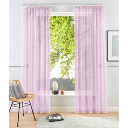 Gardine OTTO HOME "XANA" Gr. 1, rosa (rose), B:145cm H:145cm, Voile, Polyester, Gardinen, Gardine, Bestseller, einfarbig, 1 bzw. 2 Schals, pflegeleicht, Beststeller