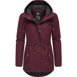 Wintermantel Ragwear "Winterjacke Monadis Black Label", Damen, Gr. M, rot (wine rot22), Obermaterial: 65% Polyester PES. 35% Baumwolle CO. Obermaterial: Futter: 100% Polyester PES. 100% Polyester PES., M&auml;ntel Wintermantel