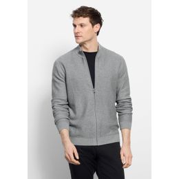 Sweatjacke OLYMP "OLYMP Casual Strick", Herren, Gr. XL, grau, 100% Baumwolle, Sweatjacken Sweatjacke