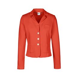 Madeleine Mode Jackenblazer MADELEINE "Jerseyblazer Kurzer Jerseyblazer mit modischer Struktur", Damen, Gr. 46, orange (papaya), Obermaterial: 78% Baumwolle CO. 18% Polyamid PA. 4% Elasthan EL., Modern, normal, Blazer Jackenblazer