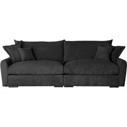 Big-Sofa Home Affaire "Finka, Breite 247 cm", anthrazit, B:247cm T:123cm, 100% Polyester, Sofas, Big-Sofa, Mega-Sofa, Cord oder Chenille-Struktur, mit Federkern & 4 Zierkissen