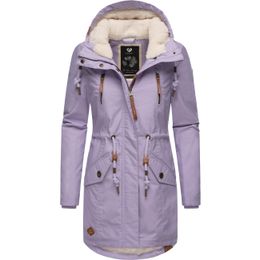 Wintermantel Ragwear "Wintermantel Elsie", Damen, Gr. S, lila (lavender24), Obermaterial: 65% Polyester PES. 35% Baumwolle CO. Obermaterial: Futter: 100% Polyester PES. 100% Polyester PES., M&auml;ntel Wintermantel