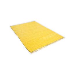 Teppich Gr. 2, gelb, B:60cm H:5mm L:120cm, Baumwolle, Teppiche, Teppich
