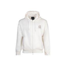 Sweatshirt Armani Exchange "Sweatjacke 1er Pack", Damen, Gr. L, wei&szlig;, Obermaterial: 79% Baumwolle CO. 17% Polyester PES. 4% Elasthan EL., Sweatshirts Sweatshirt