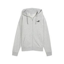 Kapuzensweatshirt Puma "ESS SMALL NO 1 LOGO COMFORT FULL-ZIP HOODIE TR", Damen, Gr. L, light gray heather, Sweatware, Obermaterial: 68% Baumwolle, 32% Polyester, unifarben, comfort fit normal, angesetztes B&uuml;ndchen, Sweatshirts, mit verstellbarer Kapuze, mit K&auml;ngurutasche, komfortable Passform