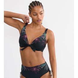 B&uuml;gel-Bikini-Top Triumph "Summer Tropics W", Damen, Gr. 40, Cup D, schwarz combination, Microfaser, Obermaterial: 55% Polyamid, 45% Elasthan, Bikini-Oberteile, weich und formend