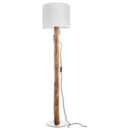 NOWA Stehlampe "NORIN", beige (natur), &Oslash; 30cm H: 139cm, 1 Stk., Leuchten, Stehleuchte, Holz, naturgewachsen, Textil, Wohnbereich, Flur, Stehlampe
