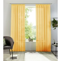 Gardine OTTO HOME "XANA" Gr. 2, gelb, B:145cm H:175cm, Voile, Polyester, Gardinen, Gardine, Bestseller, einfarbig, 1 bzw. 2 Schals, pflegeleicht, Beststeller