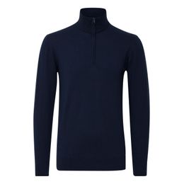 Troyer INDICODE "Troyer IDBaddon", Herren, Gr. XL, blau (navy), Obermaterial: 80% Baumwolle CO. 20% Polyamid PA., unifarben, normal, ohne Ausschnitt, Pullover Troyer