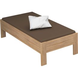 Futonbett Rauch "Aditio", braun (struktureichefarben hell), B:96cm H:50cm L:208cm, Betten, Futonbett, ohne Kopfteil