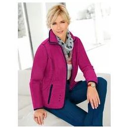Fleecejacke Casual Looks, Damen, Gr. 48, pink (fuchsia), 100% Polyester, gemustert, unifarben, Jacken Fleecejacke