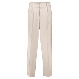 BETTY & CO Anzughose BETTY & CO "Anzughose mit weitem Bein", Damen, Gr. 36, EURO, beige, Obermaterial: 35% Polyester Pol. recyc.. 24% Leinen LI. 20% Baumwolle CO. 18% Viskose CV. 3% Elasthan EL., Hosen Anzughose