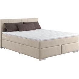 Boxspringbett COTTA "Simba", platinum, L:209cm, Komplettbetten, Boxspringbett, wahlweise mit oder ohne Matratze und Topper bestellbar