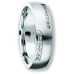 Silberring ONE ELEMENT "Zirkonia Freundschaft Partner Ring aus 925 Silber" Gr. 53, silber, Fingerringe, Damen, 53,mit Zirkonia, Silber 925 (Sterlingsilber), Silberring