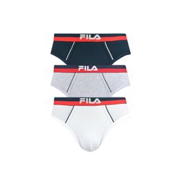 Slip Fila "Slip 3er Pack", Herren, Gr. L, bunt (marine, grau, wei&szlig;), Obermaterial: 95% Baumwolle CO. 5% Elasthan EL., Unterhosen Slip