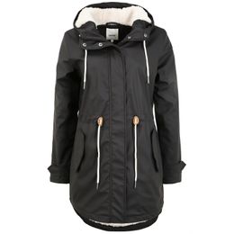 Regenmantel oxmo "Regenjacke OXJolinas", Damen, Gr. S, schwarz, Obermaterial: 100% Polyurethan PU., M&auml;ntel Regenmantel