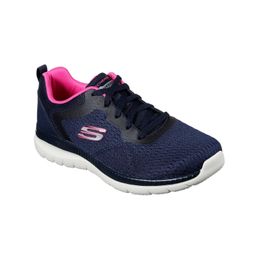 Sneaker Skechers "Bountiful", Damen, Gr. 37,5, blau (blau, pink), Obermaterial: 50% Rindsleder Leather cow. 50% Lammleder LEL., Schuhe Sneaker