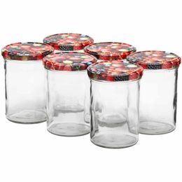 Einmachglas Van Well "Einmachgl&auml;ser / Sturzgl&auml;ser Wildberries 435 ml 6er Set transparent", bunt (transparent), Lebensmittelaufbewahrungsbeh&auml;lter, Einmachglas