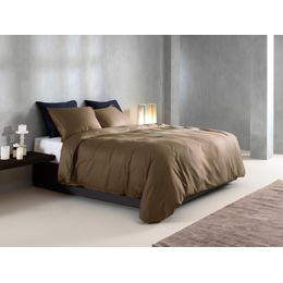 Bettw&auml;sche ZO HOME "Zohome Baumwolle Mako-Satin Bettw&auml;sche Satinado", beige (real taupe), B/L: 135cm x 200cm, 1 Stk., 1 Stk., Mako-Satin, B/L: 80cm x 80cm, 1 Stk., Mako-Satin, Obermaterial: 100% Baumwolle, Bettw&auml;sche, Bettw&auml;sche, Bettw&auml;sche aus 100% Baumwolle, hochwertige Mako-Satin, ab 135x200 cm.