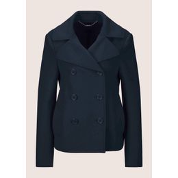 Madeleine Mode Kurzjacke MADELEINE "Caban Elegante Caban-Jacke mit Taschen", Damen, Gr. 38, blau (marine), Obermaterial: 60% Wolle WO. 40% Polyester PES., Modern, normal, Jacken Kurzjacke, Cabanjacke