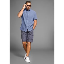 MAN'S WORLD Kurzarmhemd MAN'S WORLD, Herren, Gr. XL (56/58), N-Gr, blau, Obermaterial: 100% Baumwolle, unifarben, Basic, comfort fit, Hemden, in Musseline Qualit&auml;t, Topseller