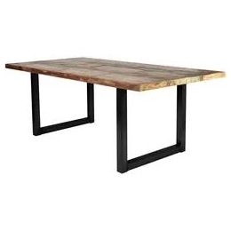 SIT-M&Ouml;BEL Esstisch SIT "Tops", schwarz (eisen schwarz), B:160cm H:78cm T:85cm, Tische, Esstisch, aus recyceltem Altholz und Metall, Shabby Chic, Vintage
