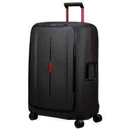 Hartschalen-Trolley Samsonite "ESSENS, verschiedene Gr&ouml;&szlig;en und Farben", Damen, Gr. B/H/T: 52cm x 75cm x 33cm 111 l, schwarz (charcoal, rot), Polypropylen, Strukturmuster, Koffer Hartschalen-Trolley, Reisekoffer Hartschalenkoffer Koffer f&uuml;r Flugreisen TSA-Schloss