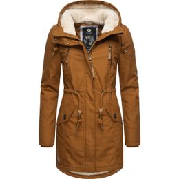 Wintermantel Ragwear "Wintermantel Elsie", Damen, Gr. XXL, braun (cinnamon22), Obermaterial: 65% Polyester PES. 35% Baumwolle CO. Obermaterial: Futter: 100% Polyester PES. 100% Polyester PES., M&auml;ntel Wintermantel