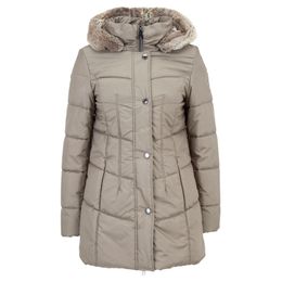 Outdoorjacke Betty Barclay "Outdoorjacke mit Kapuze", Damen, Gr. 46, braun (hellbraun), Obermaterial: 88% Polyester PES. 12% Polyamid PA., Jacken Outdoorjacke