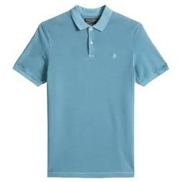 Marc O'Polo Poloshirt MARC O'POLO "aus Organic Cotton-Stretch", Herren, Gr. L, blau (murphy marine), Obermaterial: 95% Baumwolle, 5% Elasthan, unifarben, Basic, Rippb&uuml;ndchen, Shirts