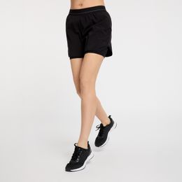Laufshorts Energetics "DA.-SHORTS ISOLDA II W", Damen, Gr. XS, N-Gr, schwarz, Obermaterial: 90% Polyamid, 10% Elasthan, Hosen Laufshorts, mit elastischer Au&szlig;enhose, atmungsaktives DRY PLUS ECO-Fasersystem