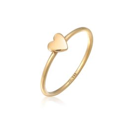 Silberring Elli Premium "Ring Herz Liebe Verlobung 585 Gelbgold" Gr. 52, gold, Fingerringe, Damen, 52, Gelbgold 585, Silberring