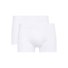 Boxershorts Calida "Boxershort New Boxer Cotton Code 2er Pack", Herren, Gr. 52-54, wei&szlig;, Obermaterial: 95% Baumwolle CO. 5% Elasthan EL., Unterhosen Boxershorts