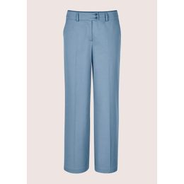 Madeleine Mode Culotte MADELEINE "Culotte Elegante 7/8-Hose mit B&uuml;gelfalten", Damen, Gr. 40, N-Gr, blau (rauchblau), Obermaterial: 52% Polyester PES. 45% Baumwolle CO. 3% Elasthan EL., Hosen Culotte
